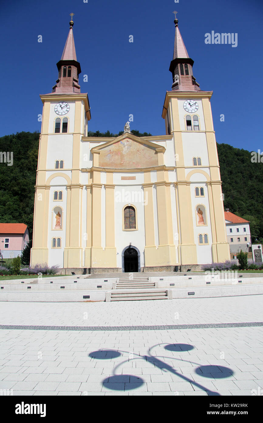 Church and shadow on the square in Pregrada, Croatia Stock Photo - Alamy
