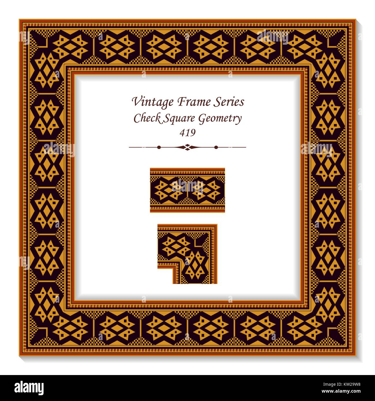 Vintage 3D frame of Aboriginal Check Square Geometry Stock Vector Image ...