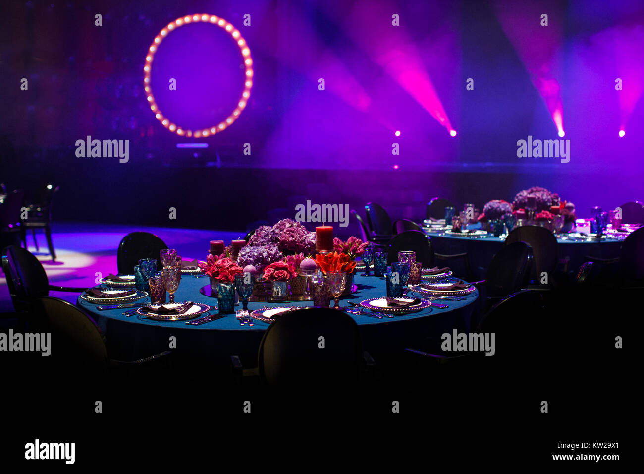Table set for wedding or another catered event dinner Stock Photo - Alamy