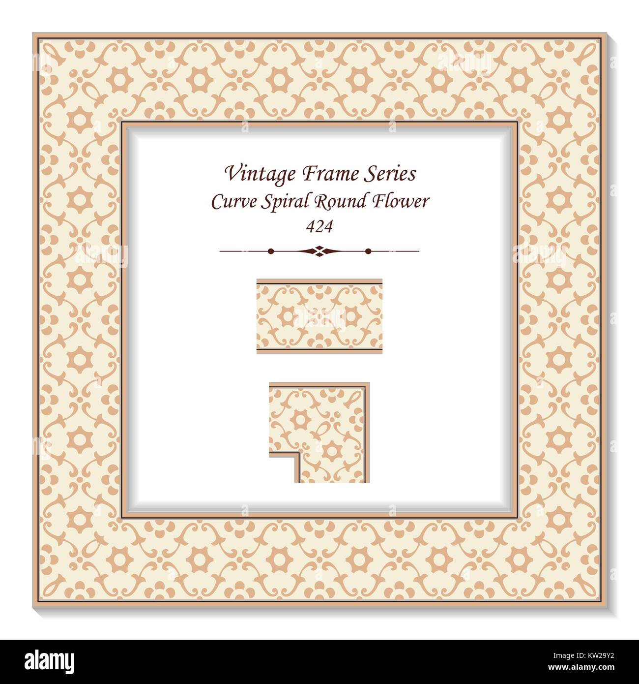 Vintage 3D frame of Curve Spiral Round Flower Stock Vector Image & Art ...