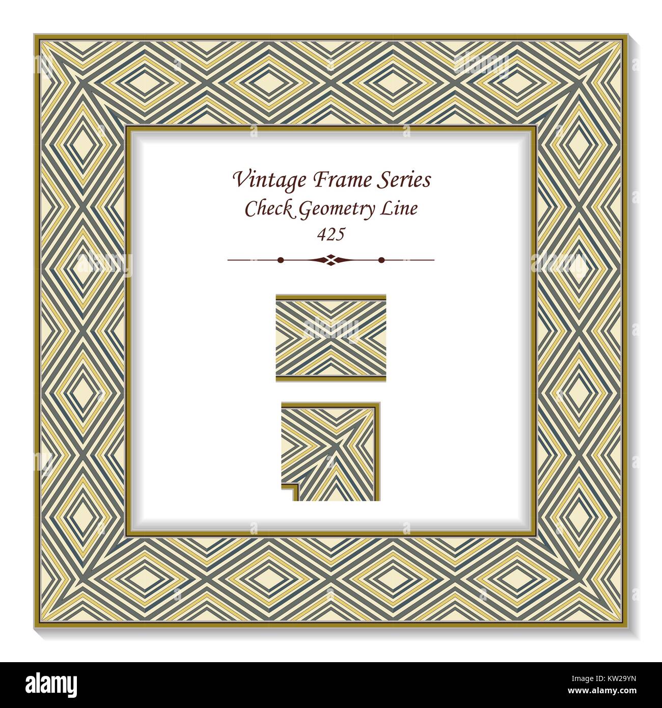 Vintage 3D frame of Check Geometry Line Stock Vector Image & Art - Alamy