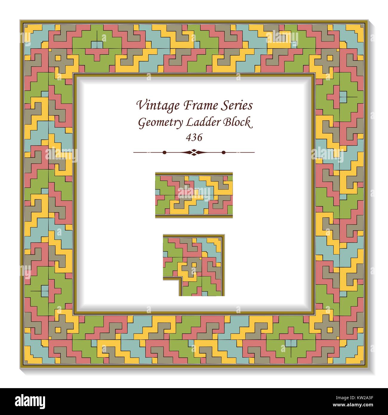 Vintage 3D frame of Geometry Ladder Block Stock Vector Image & Art - Alamy