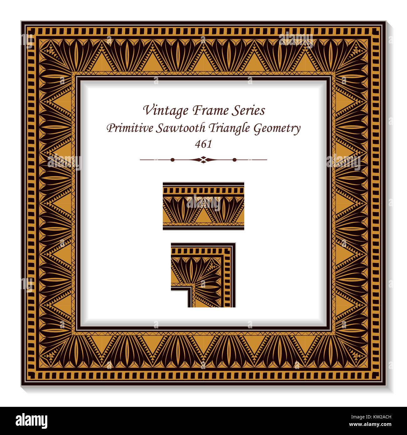 Vintage 3D frame of Primitive Sawtooth Triangle Geometry Stock Vector ...