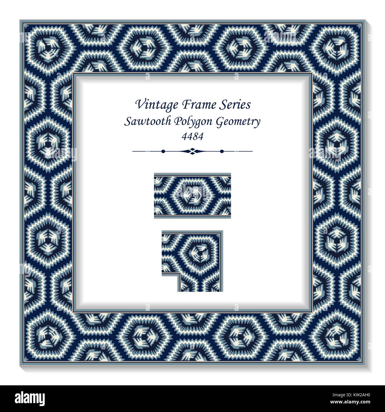 Vintage 3D frame of Retro Blue Sawtooth Polygon Geometry Stock Vector ...