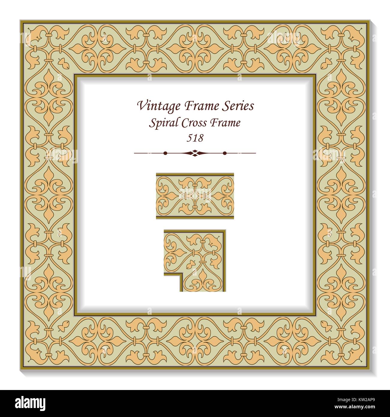 Vintage 3D frame of Retro Brown Spiral Cross Frame Stock Vector Image ...