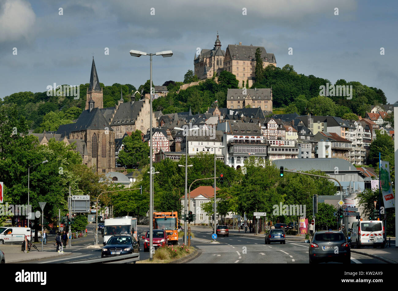 Marburg, Old Town and landgrave's castle, Altstadt und ...