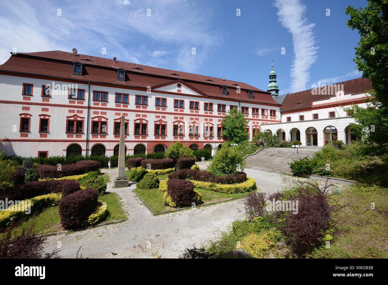 Liberec, castle and castle garden, Schloss und Schlossgarten Stock ...
