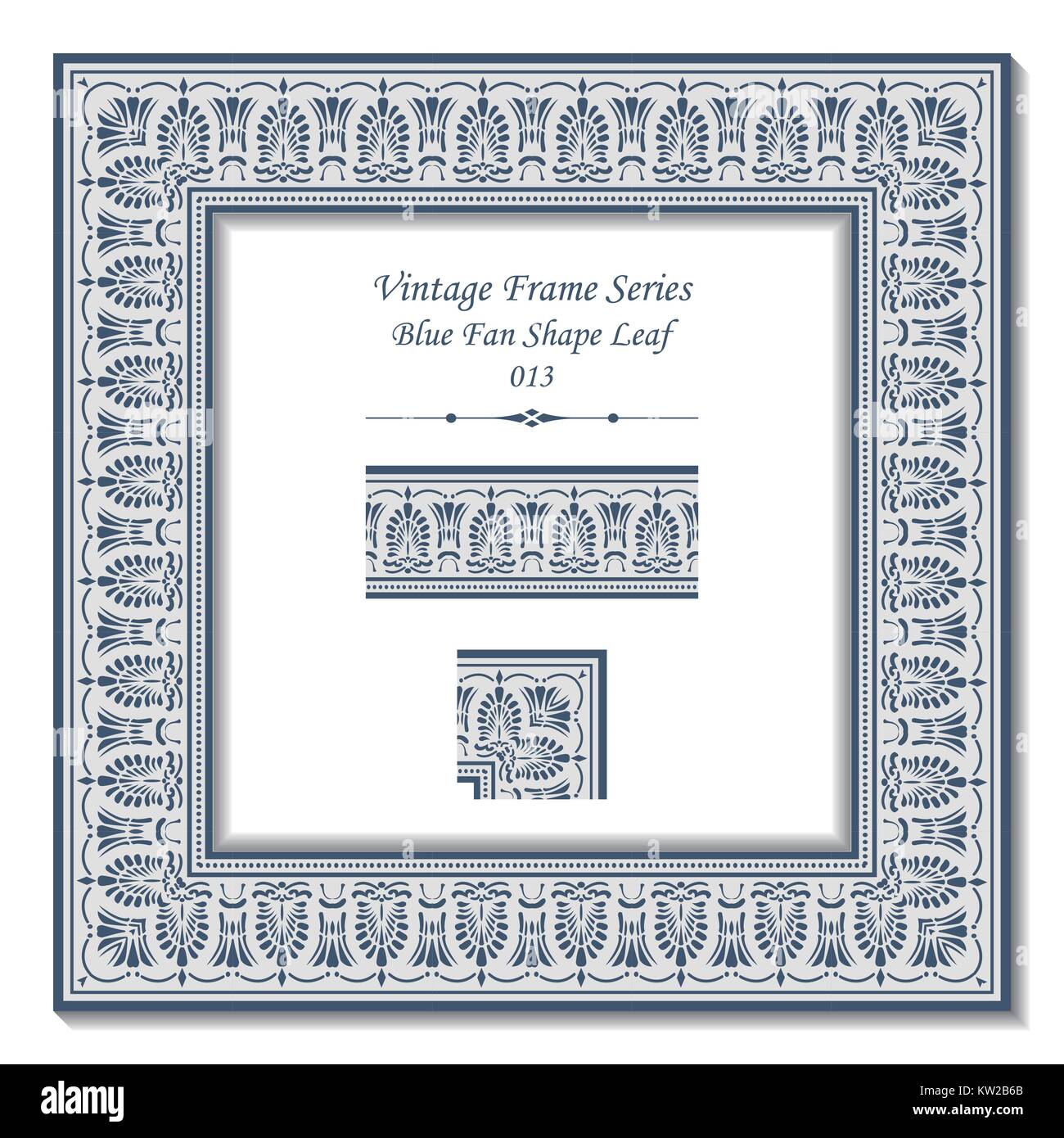 Vintage frame series of Blue Fan Shape Leaf Stock Vector Image & Art ...