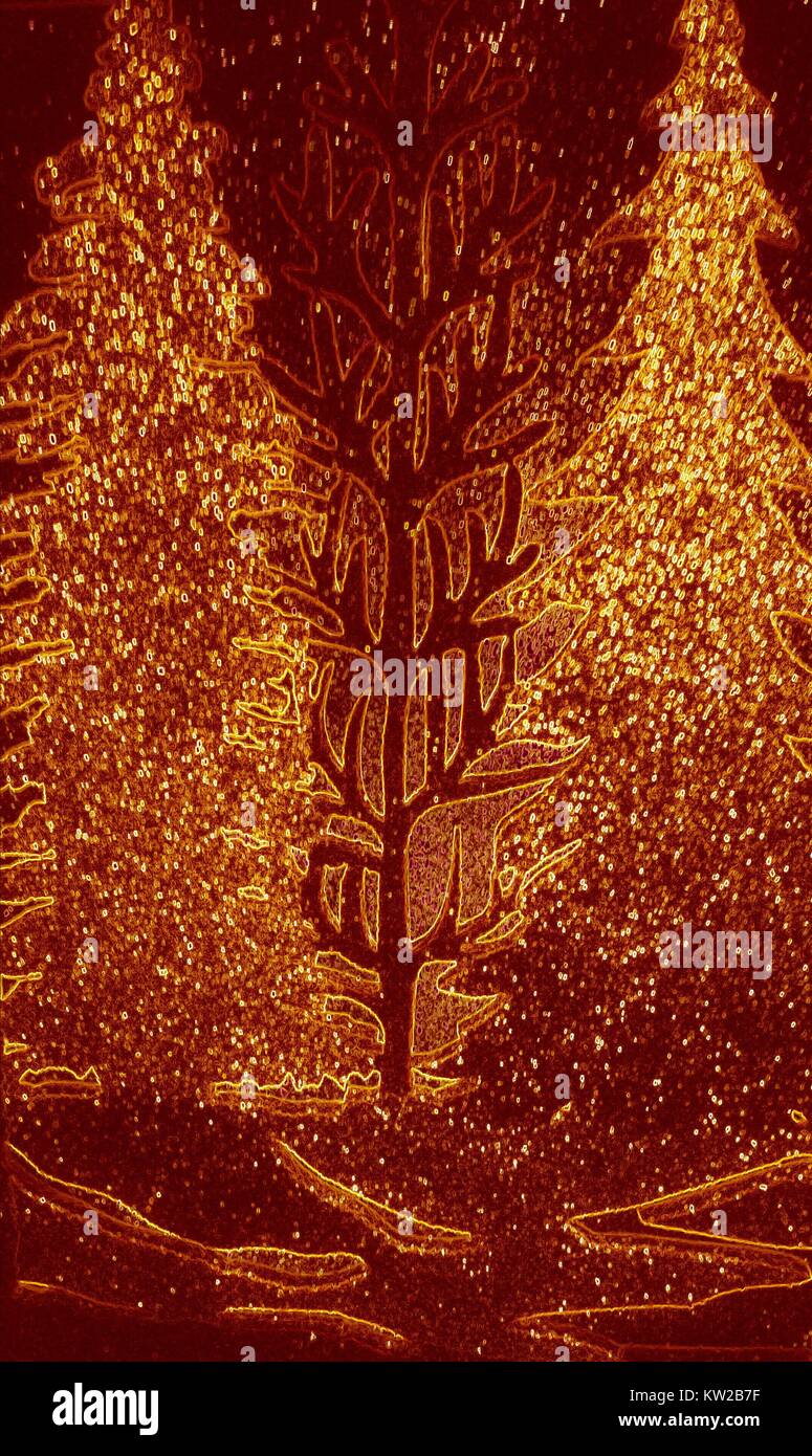Digital art: tree motifs in forest Stock Photo - Alamy
