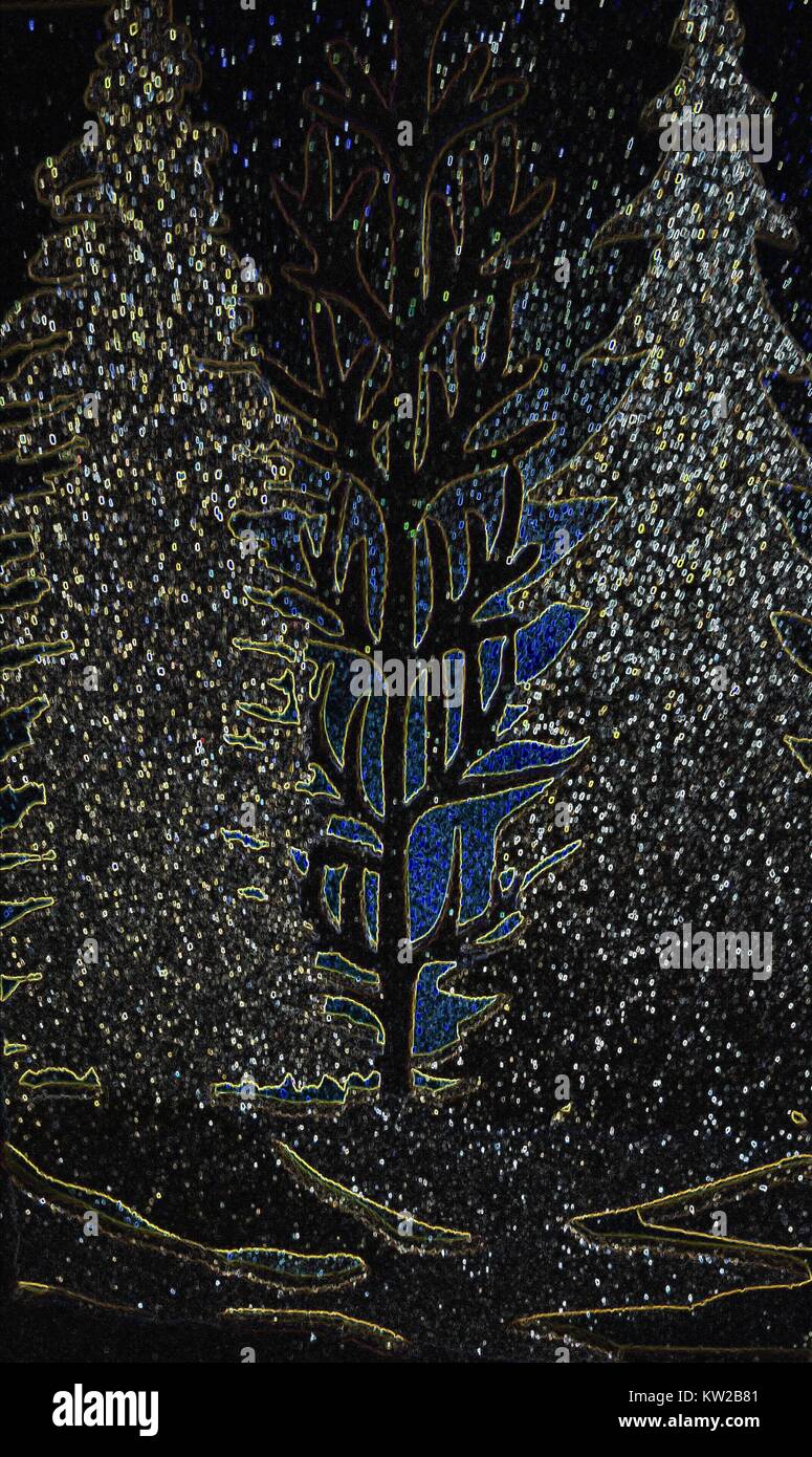 Digital art: tree motifs in forest Stock Photo - Alamy