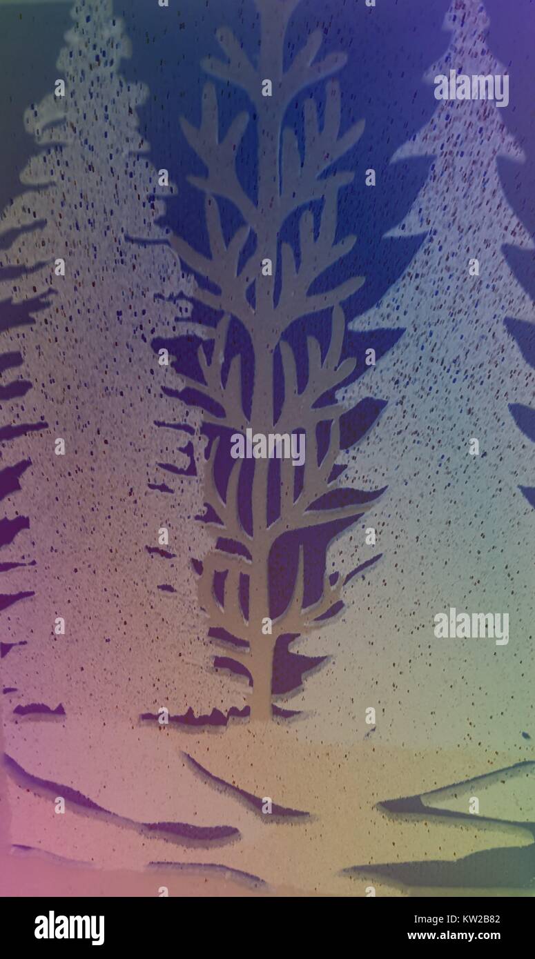 Digital art: tree motifs in forest Stock Photo - Alamy