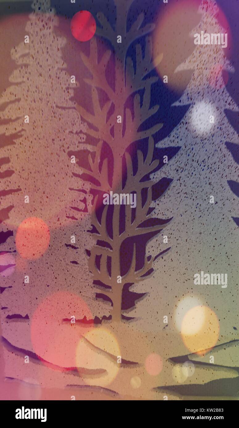 Digital art: tree motifs in forest Stock Photo - Alamy