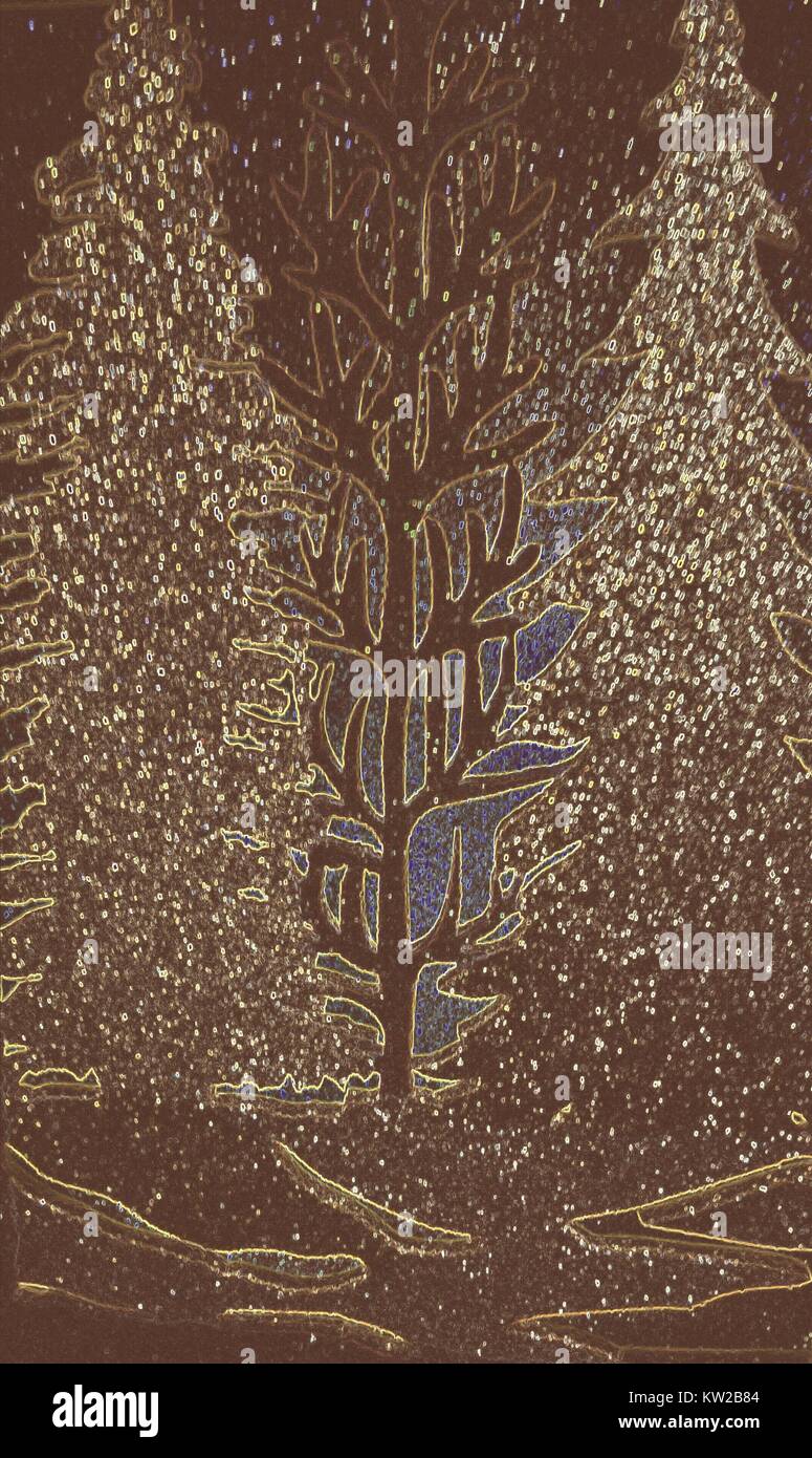 Digital art: tree motifs in forest Stock Photo - Alamy