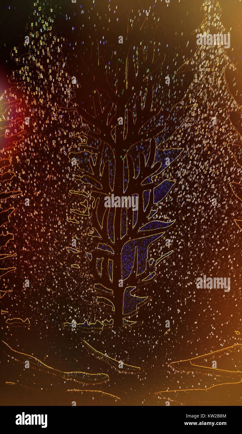 Digital art: tree motifs in forest Stock Photo - Alamy