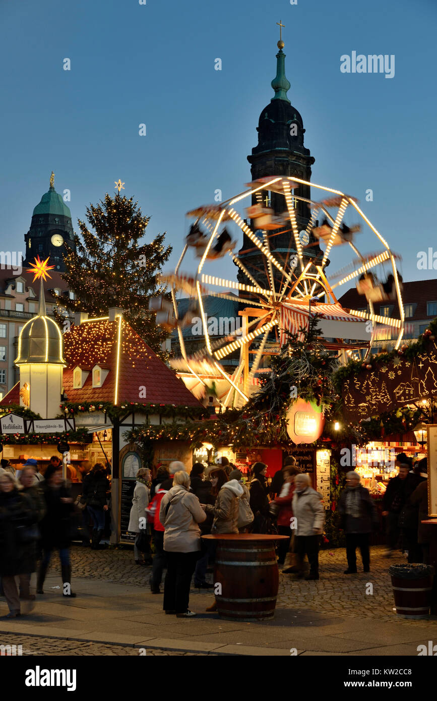 Striezelmarkt Christmas Market At Altmarkt High Resolution Stock ...