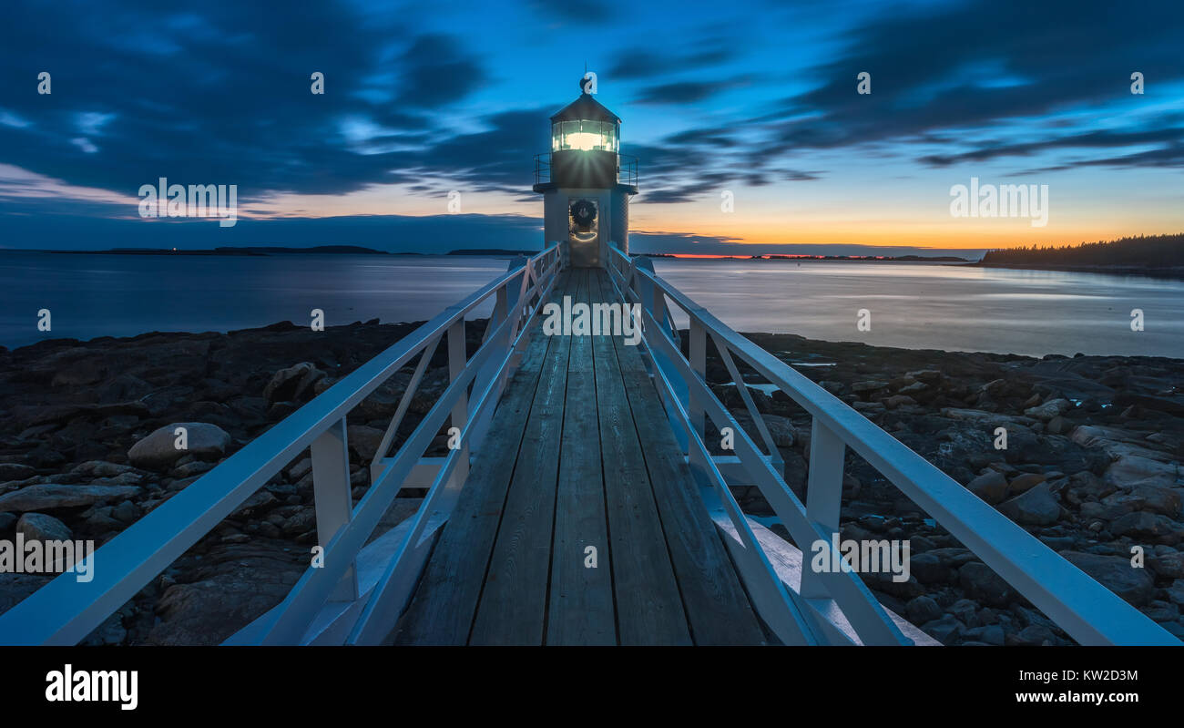 Marshall point Lighthouse at night Stock Photo - Alamy