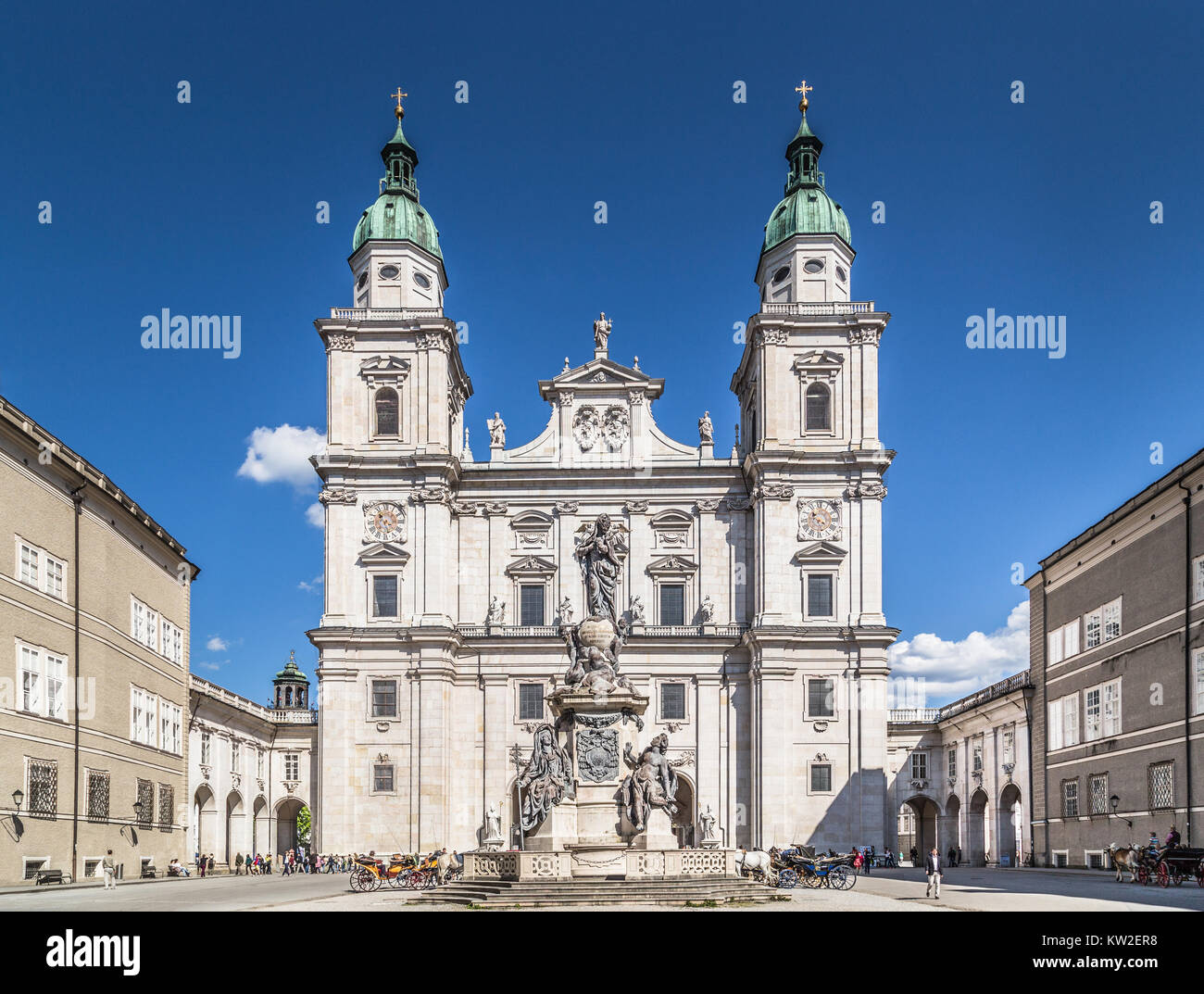 Famous Salzburg Cathedral (Salzburger Dom) at Domplatz, Salzburg Land ...