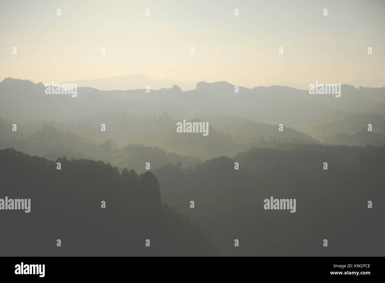 Layers of mountain in Thailand Stock Photo - Alamy