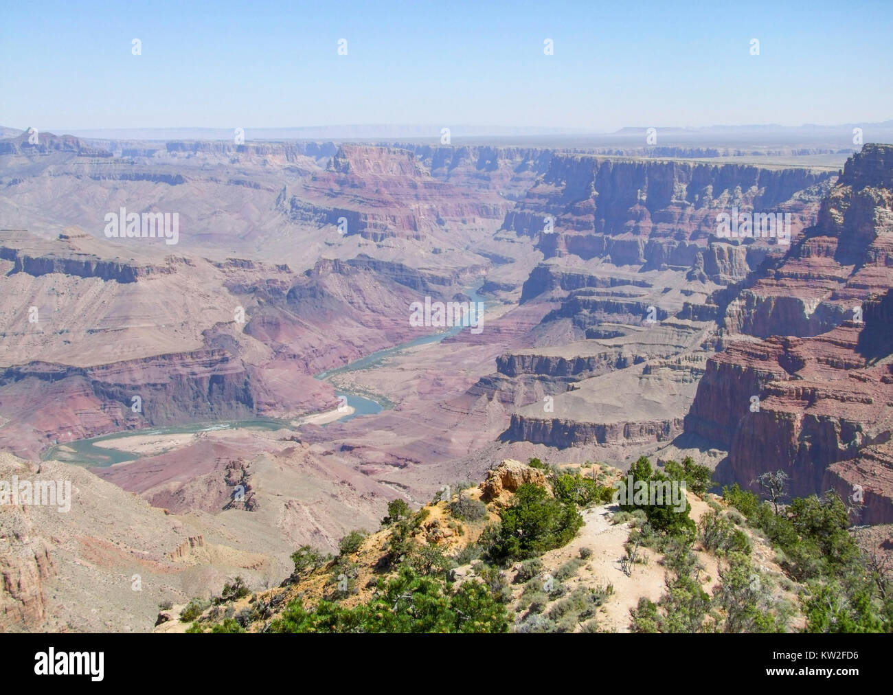 sunny aerial view at the Grand Canyon National Park in Arizona, USA ...
