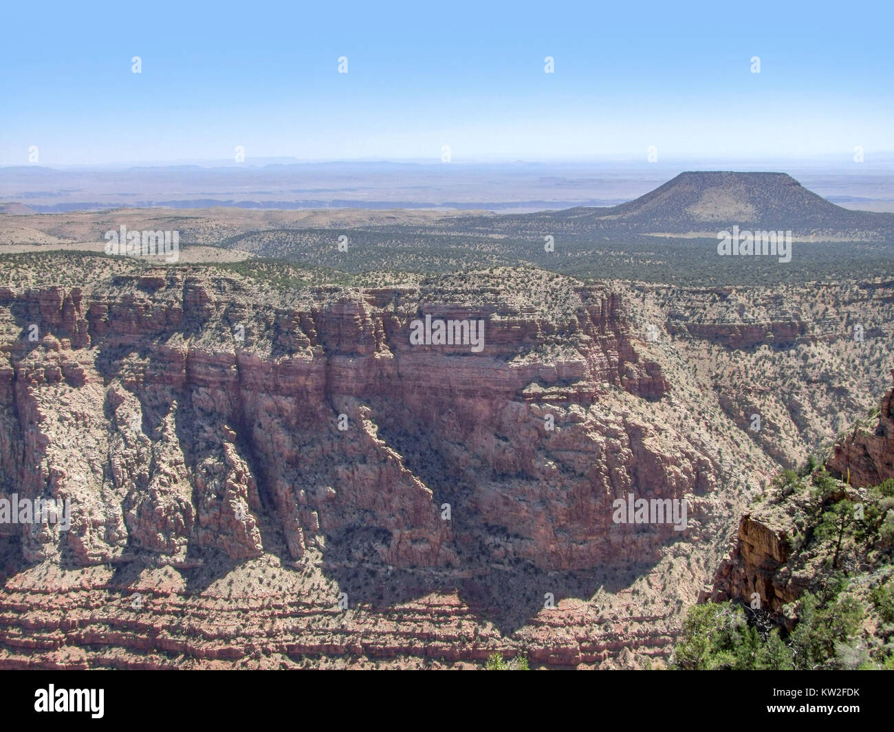 sunny aerial view at the Grand Canyon National Park in Arizona, USA ...