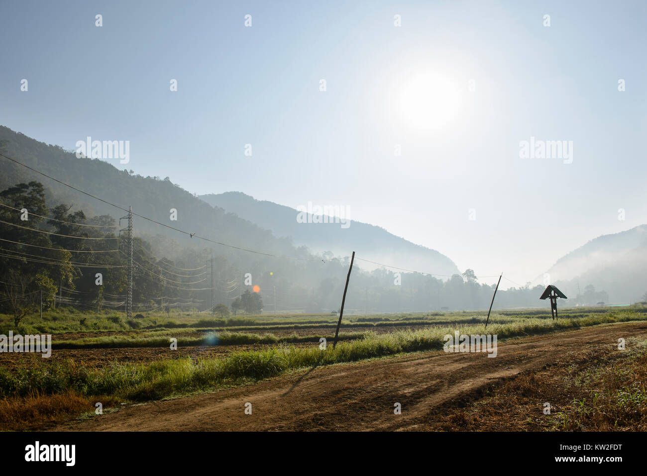 Beautiful outdoor countryside landscape with mountains Stock Photo - Alamy