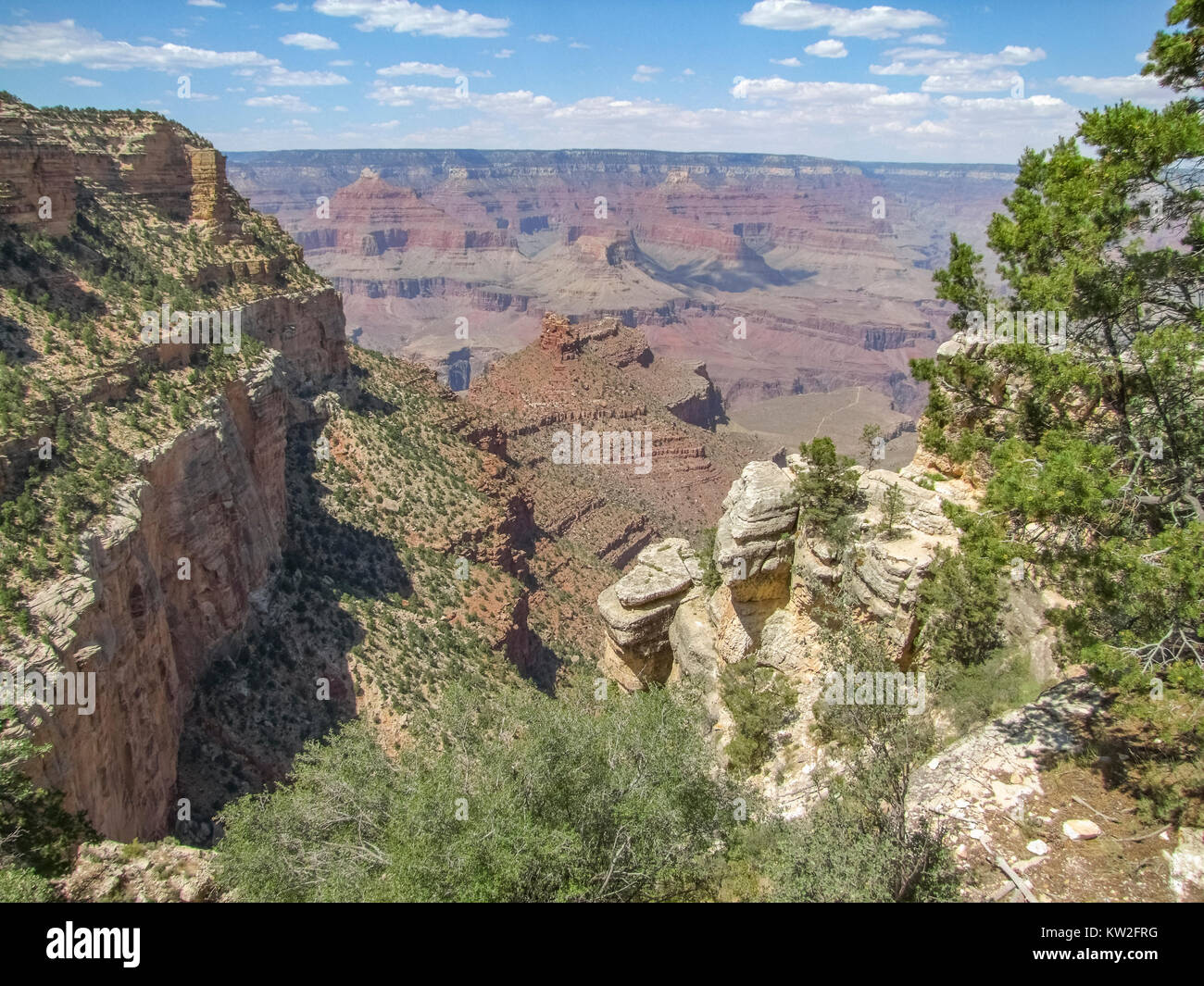 sunny aerial view at the Grand Canyon National Park in Arizona, USA ...