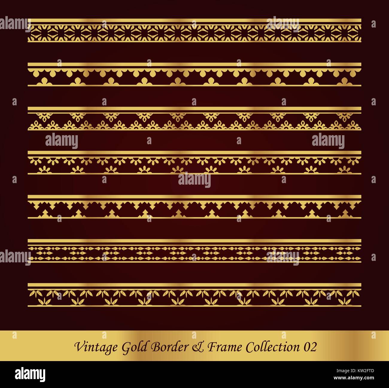 Vintage Luxury Gold Border Frame Vector Collection Stock Vector Image ...