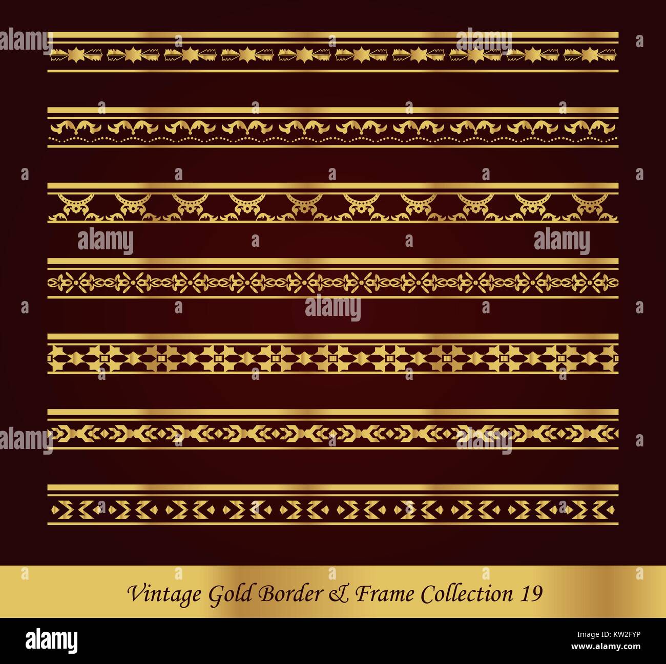 Vintage Luxury Gold Border Frame Vector Collection Stock Vector Image ...