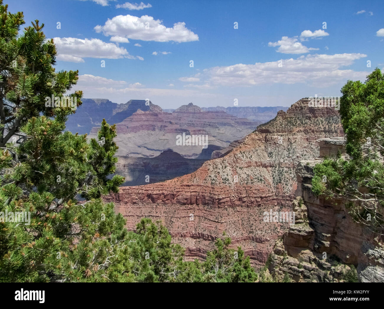 sunny aerial view at the Grand Canyon National Park in Arizona, USA ...