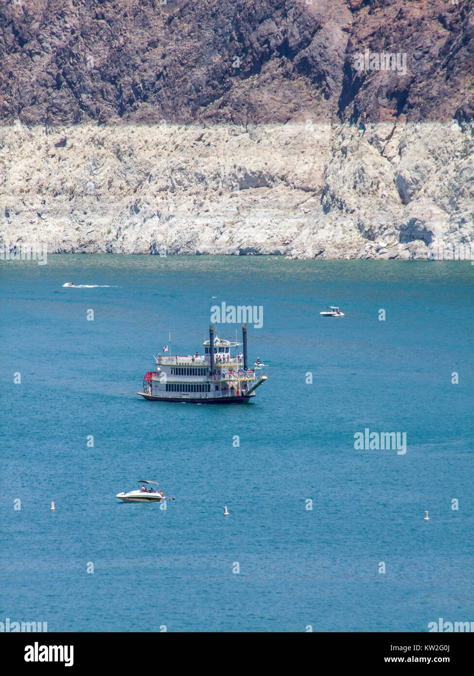 ship at Lake mead near the Hoover Dam in the Black Canyon at the ...