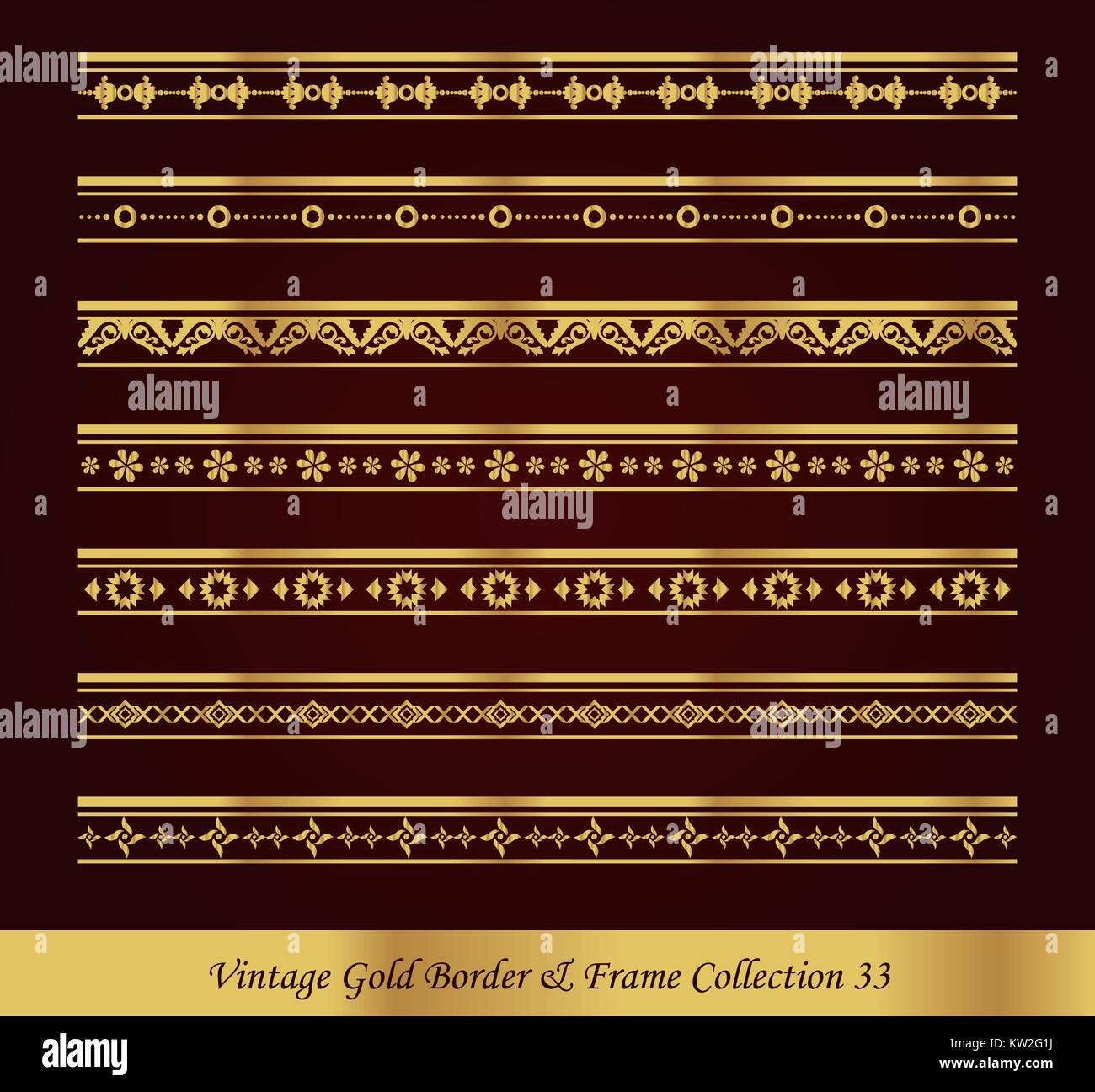 Vintage Luxury Gold Border Frame Vector Collection Stock Vector Image ...