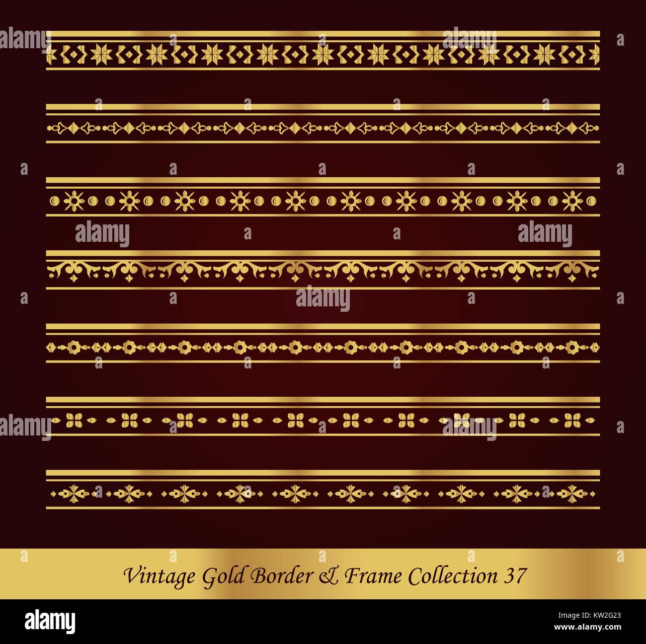 Vintage Luxury Gold Border Frame Vector Collection Stock Vector Image ...
