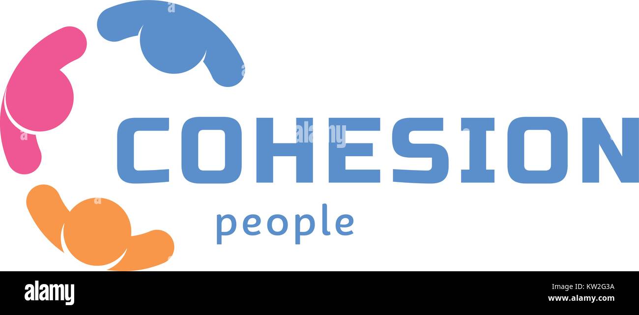 Cohesion people, abstract isolated vector logo. Colorful business ...