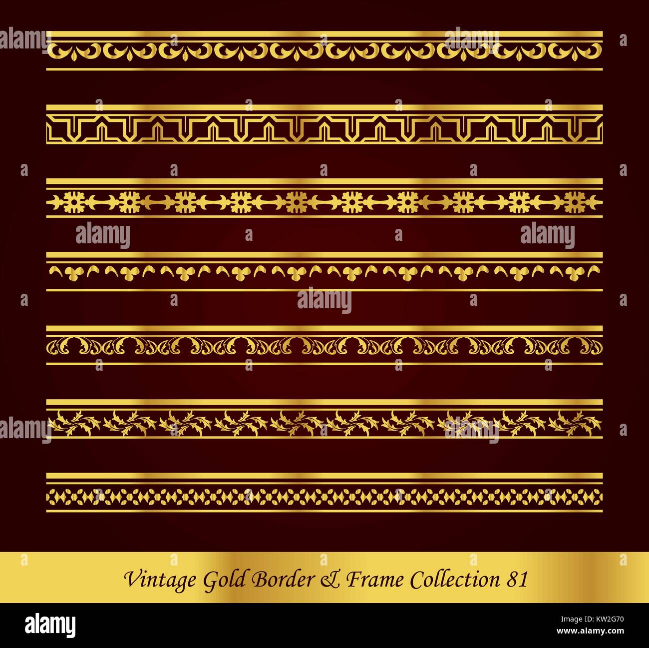 Vintage Luxury Gold Border Frame Vector Collection Stock Vector Image ...