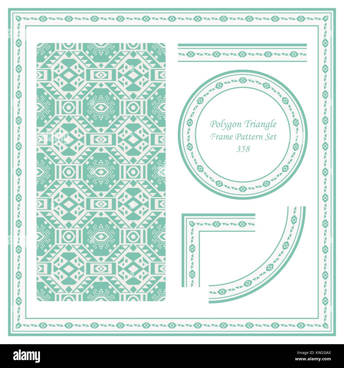 Vintage Border Pattern of Polygon Triangle Check Geometry Stock Vector ...