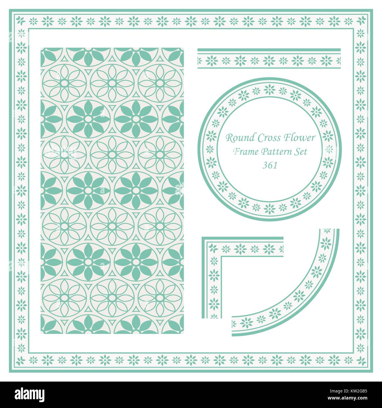 Vintage Border Pattern of Round Cross Flower Stock Vector Image & Art ...