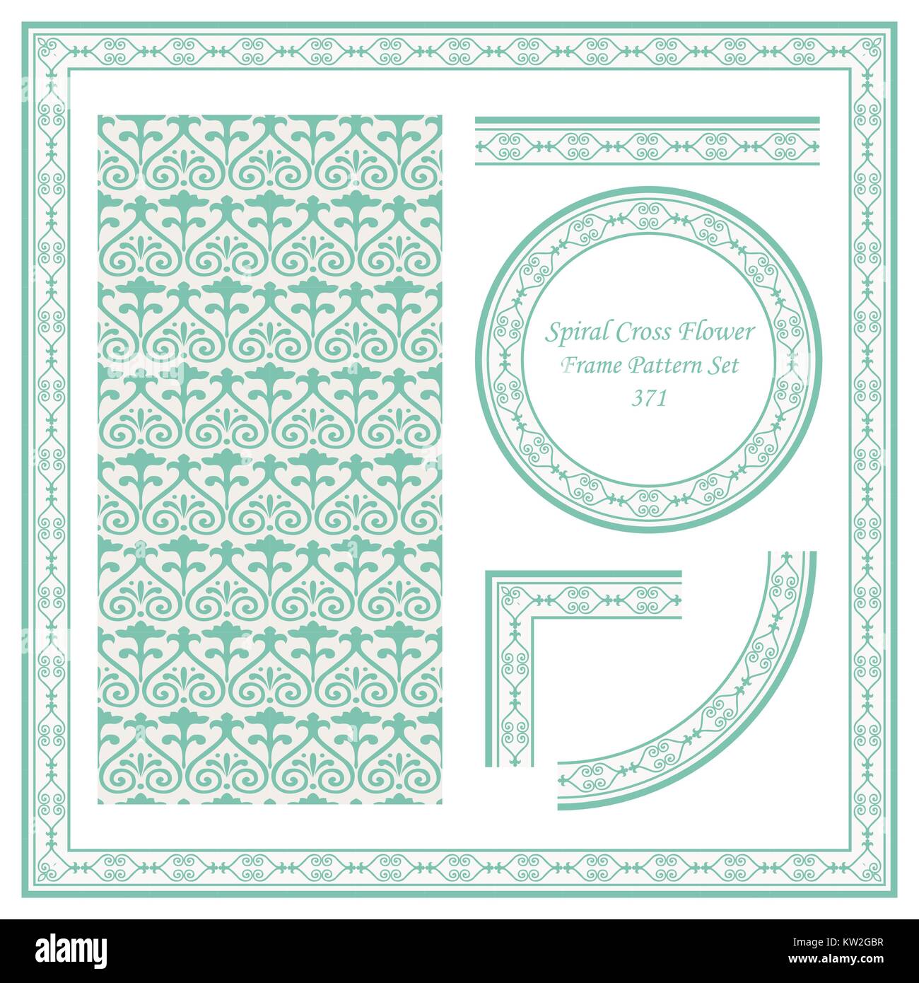 Vintage Border Pattern of Spiral Cross Flower Stock Vector Image & Art ...