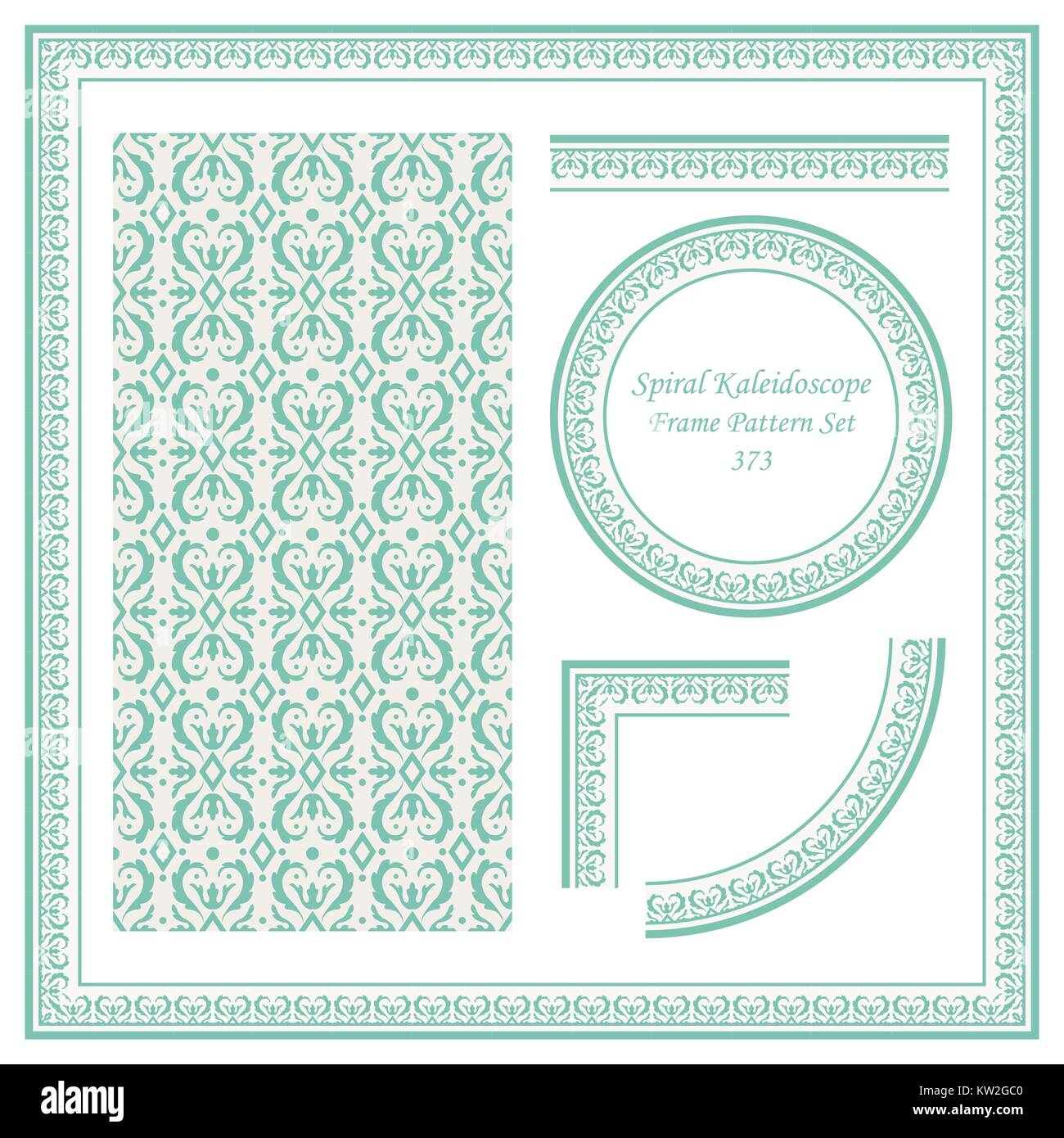 Vintage Border Pattern of Spiral Curve Kaleidoscope Stock Vector Image ...