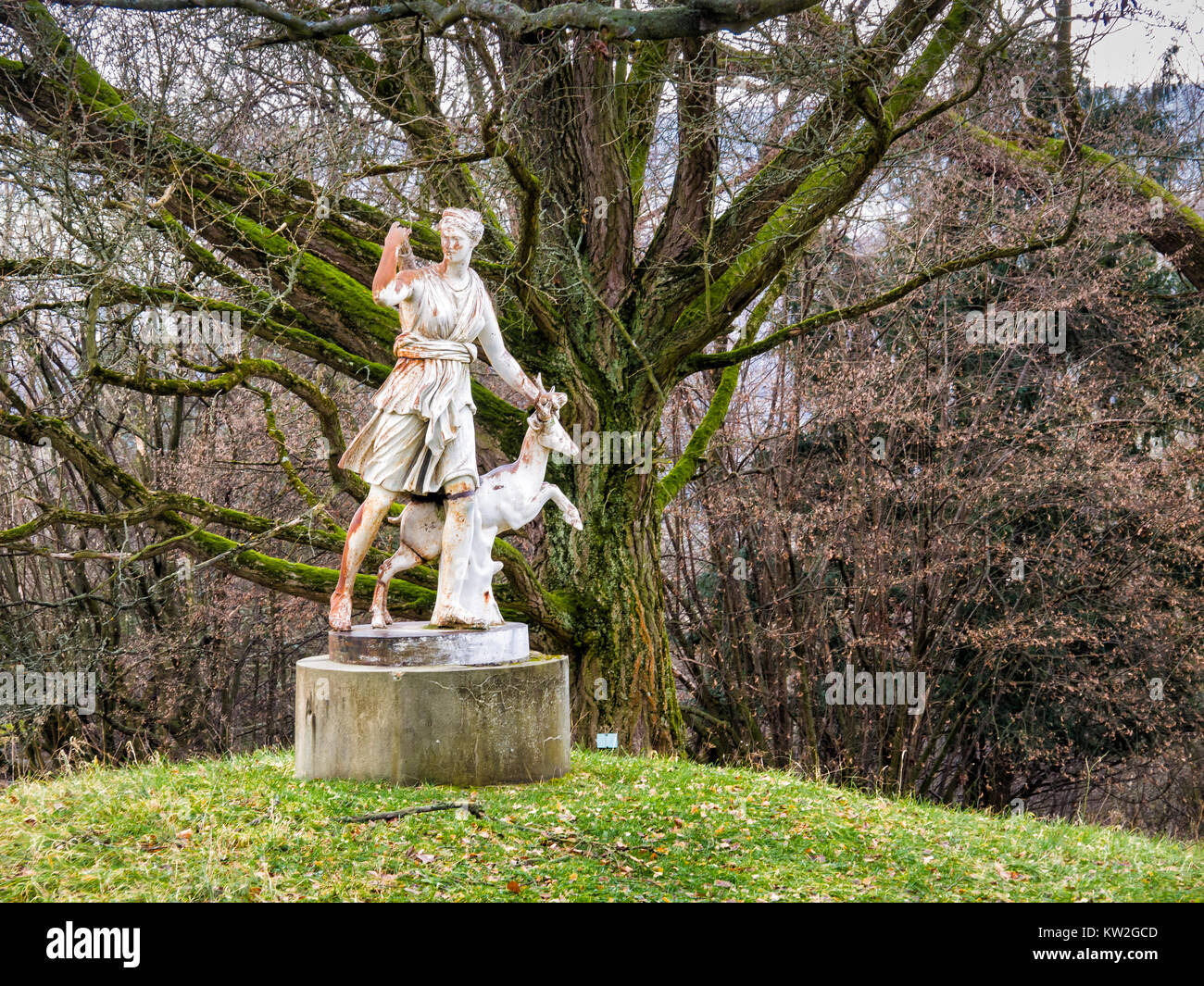 Park in chateau Novy Svetlov near village Bojkovice. Gothic and then ...