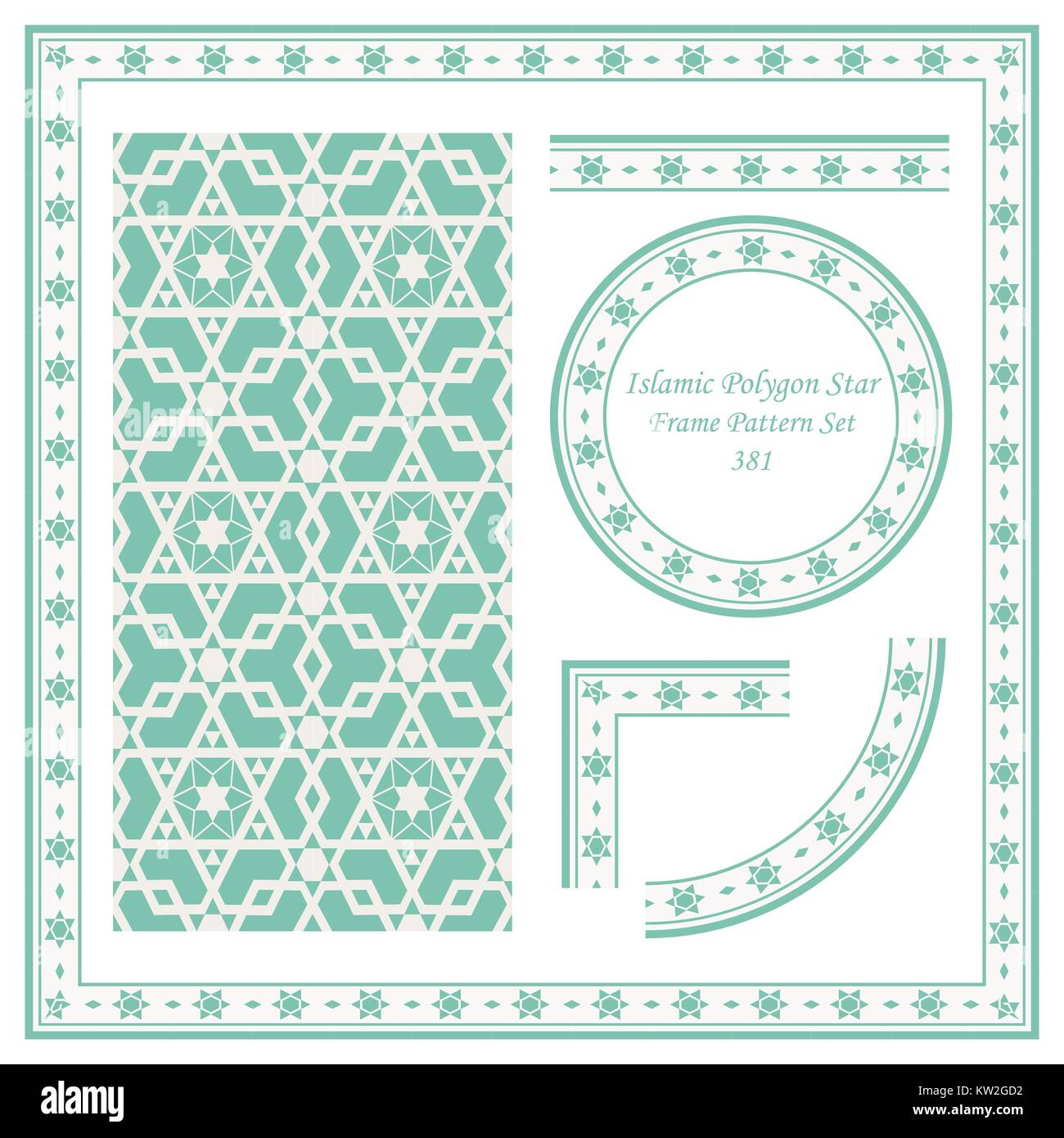 Vintage Border Pattern of Islamic Polygon Star Geometry Stock Vector ...