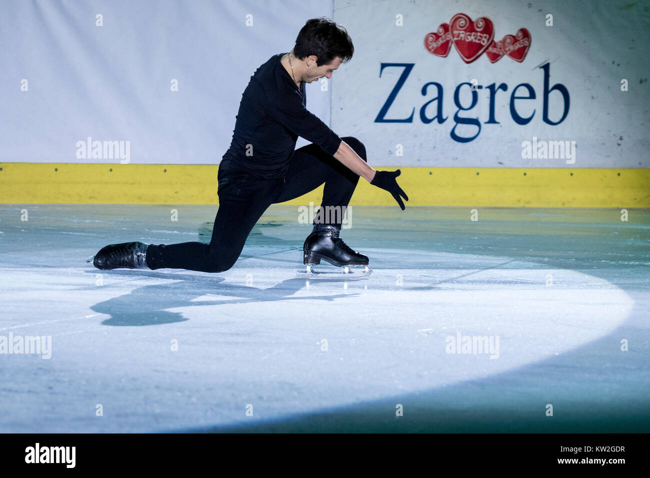 ZAGREB, CROATIA - DECEMBER 09, 2017: Figure skating competition Golden ...