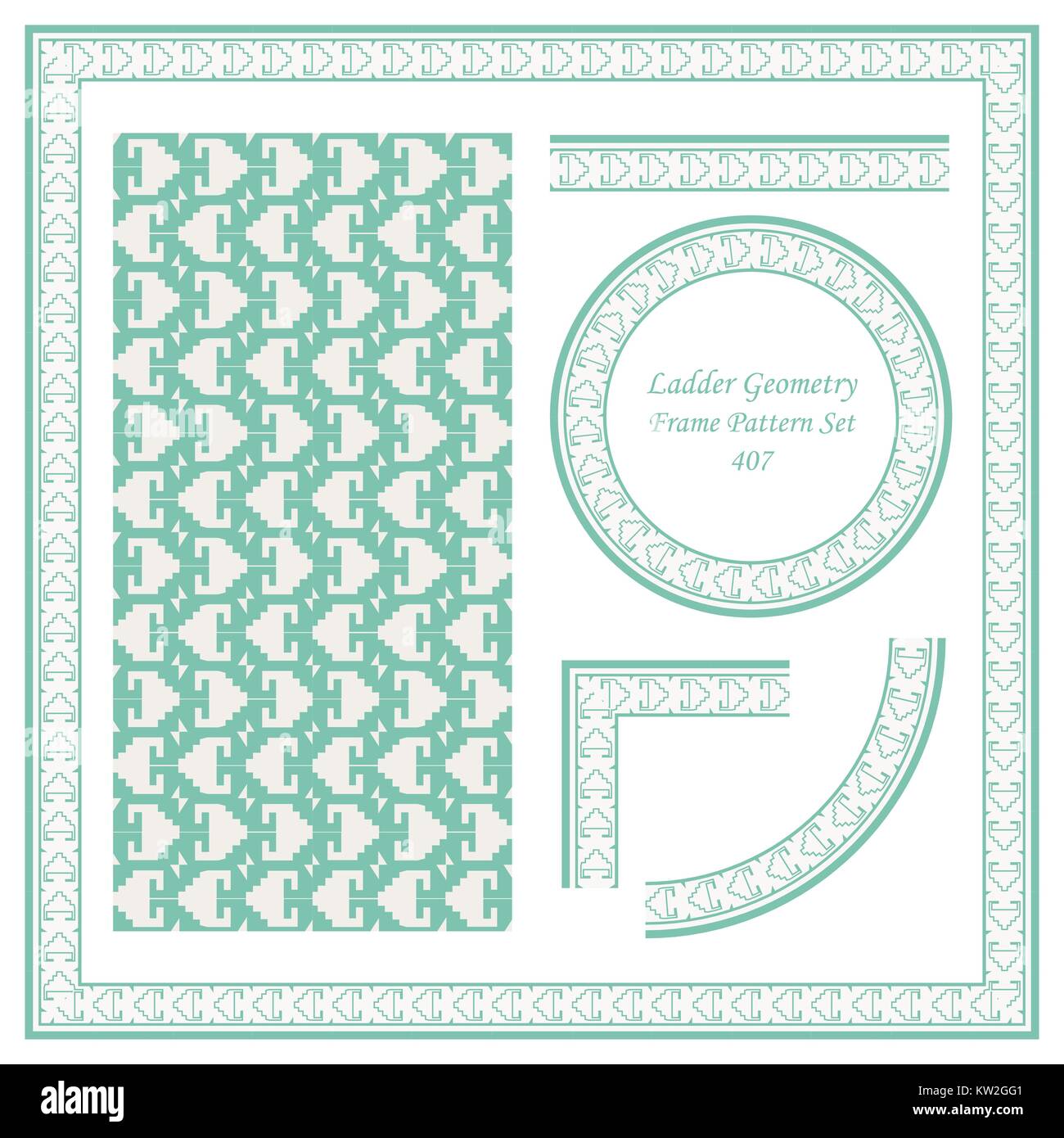 Vintage Border Pattern of Ladder Triangle Geometry Stock Vector Image ...
