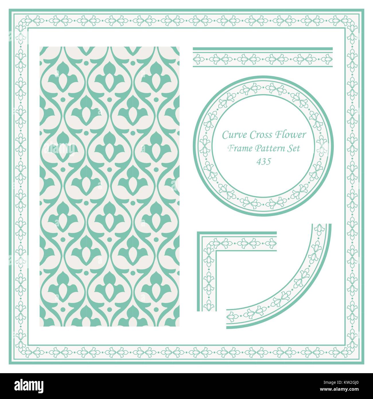 Vintage Border Pattern of Curve Cross Flower Stock Vector Image & Art ...