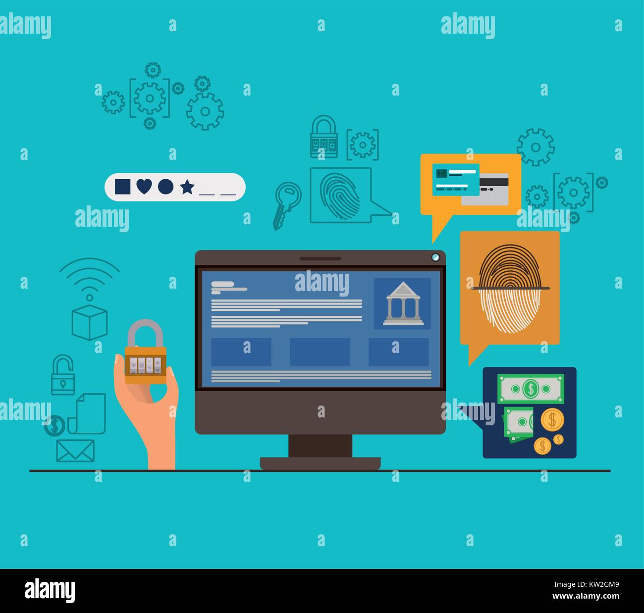 Security in web apps background Stock Vector Images - Alamy