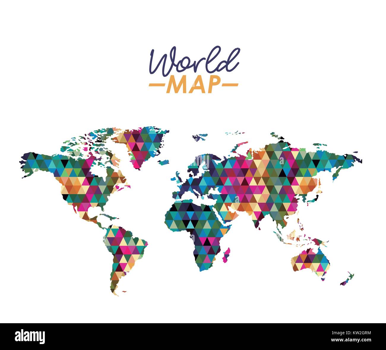 world map in geometrical colorful shape silhouette Stock Vector Image ...