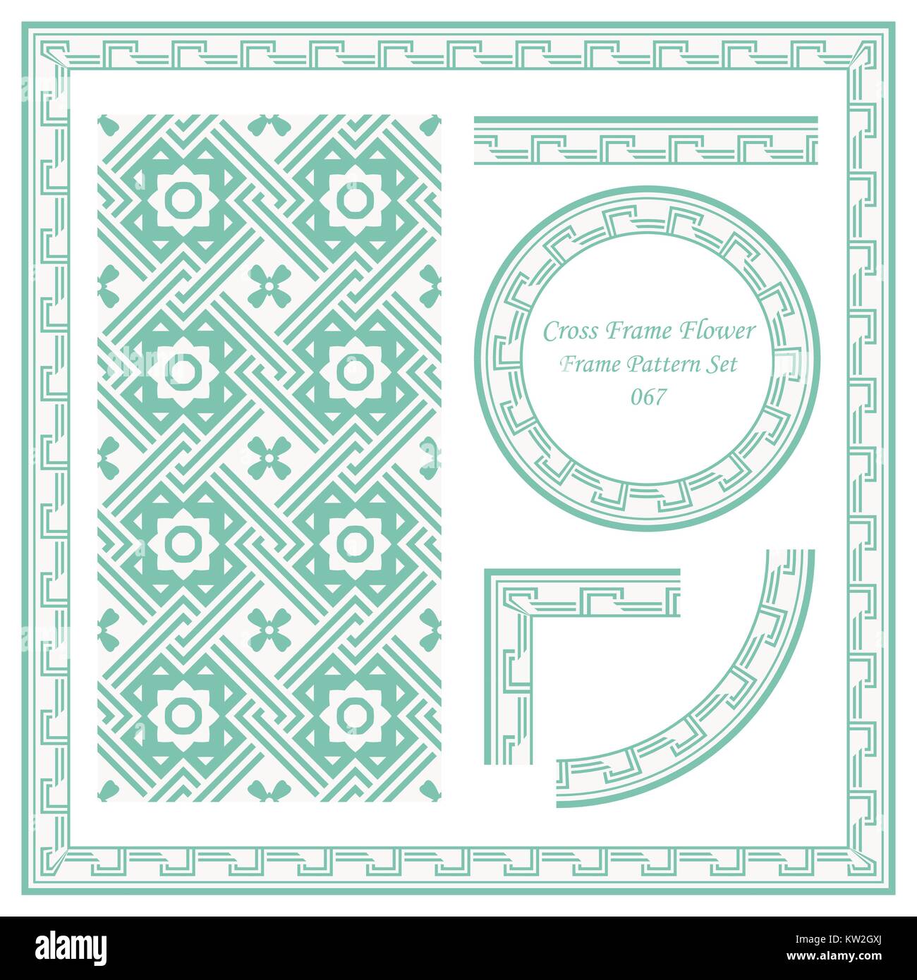 Vintage Frame Pattern Set of Cross Frame Flower Stock Vector Image ...