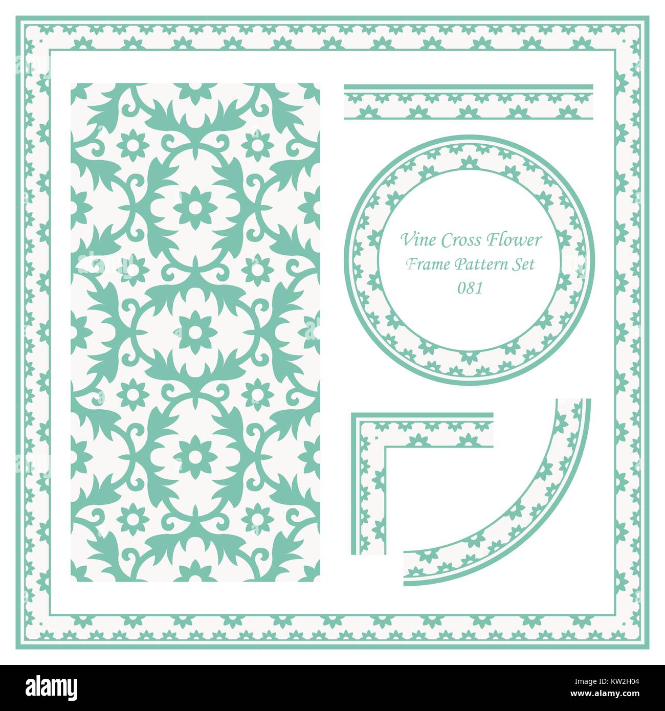 Vintage Frame Pattern Set of Vine Cross Flower Stock Vector Image & Art ...
