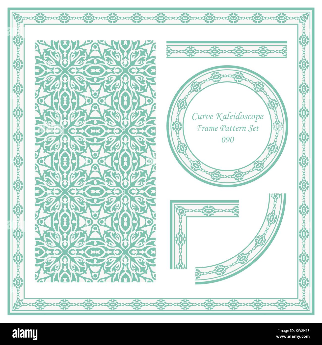Vintage Frame Pattern Set of Curve Kaleidoscope Stock Vector Image ...