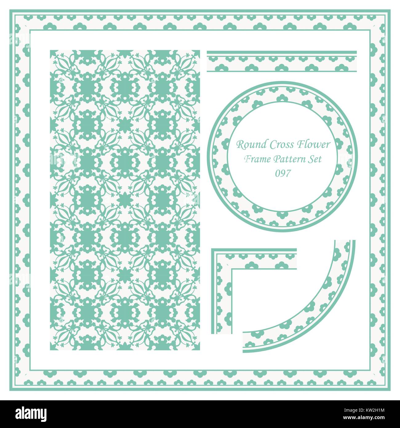 Vintage Frame Pattern Set of Round Cross Flower Stock Vector Image ...