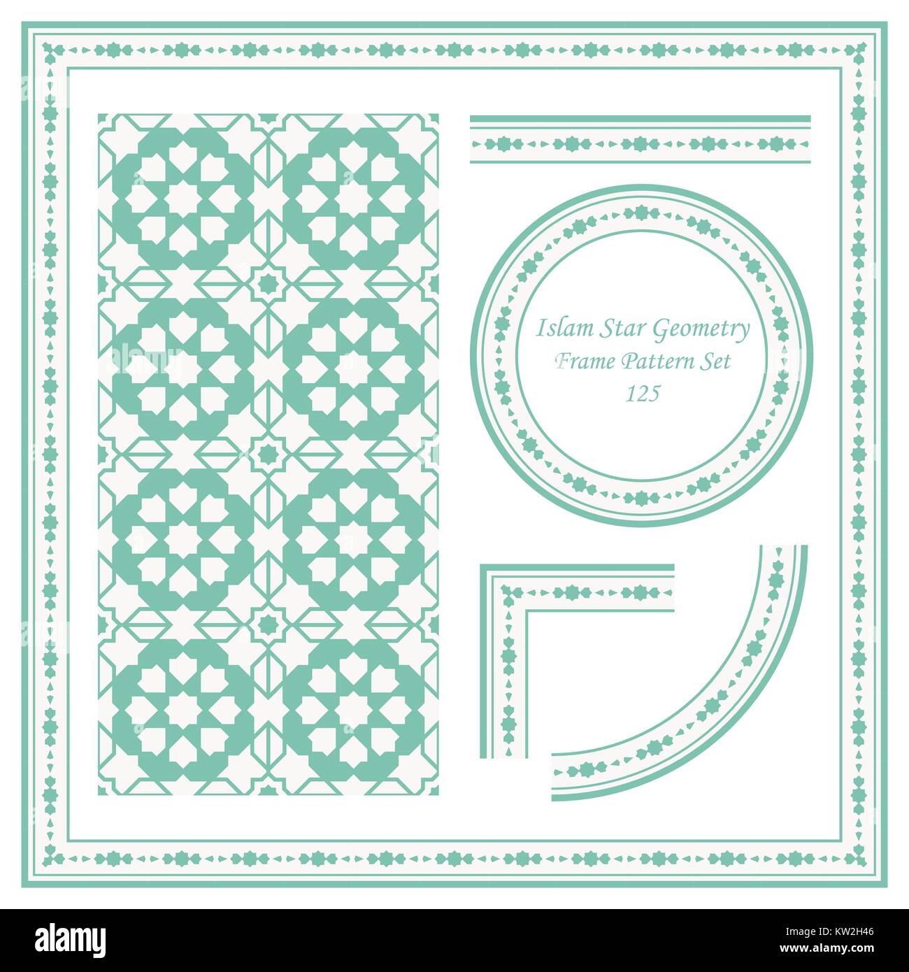 Vintage Frame Pattern Set of Islam Star Geometry Stock Vector Image ...